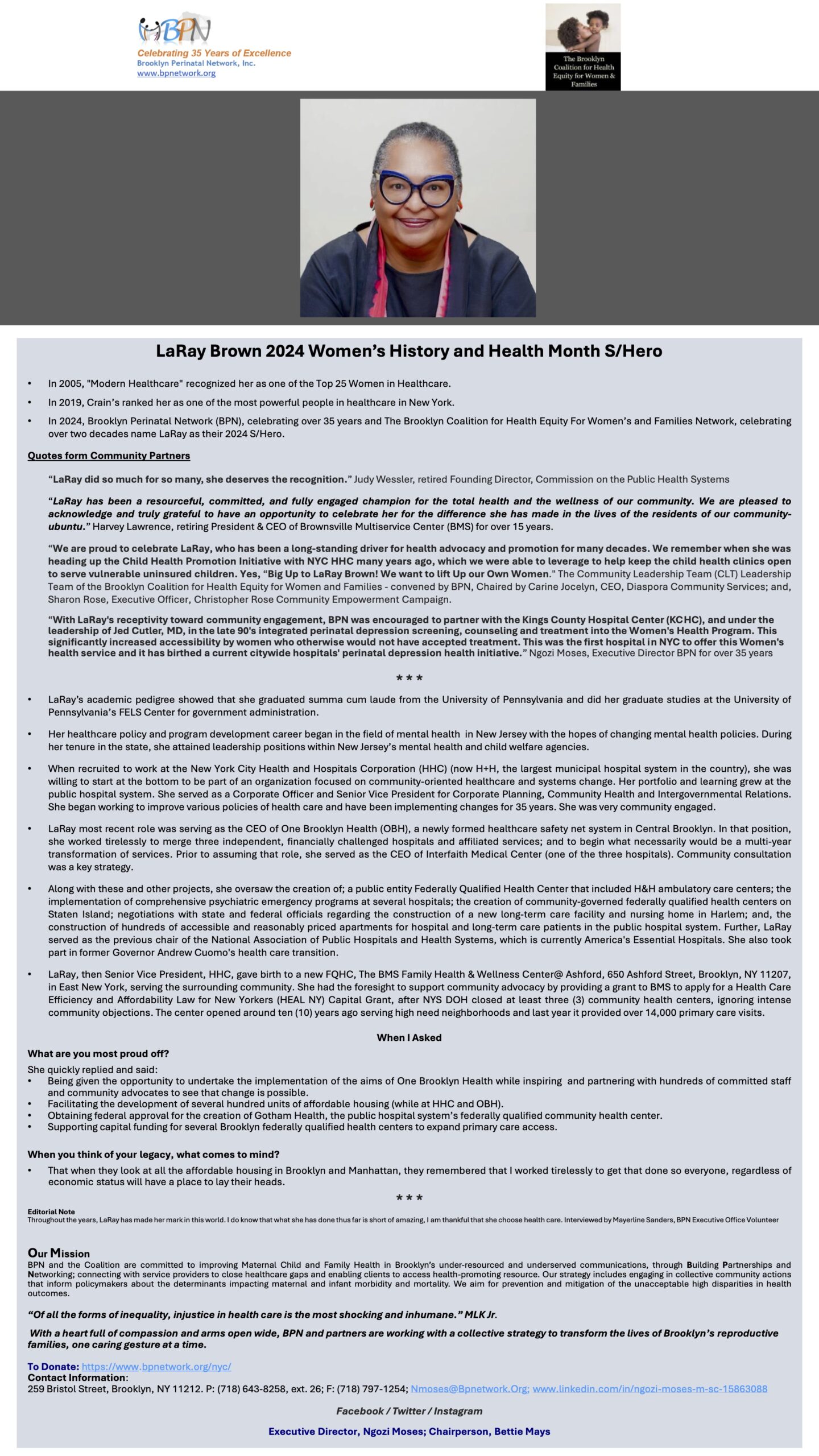 Brooklyn Perinatal Network, INC.